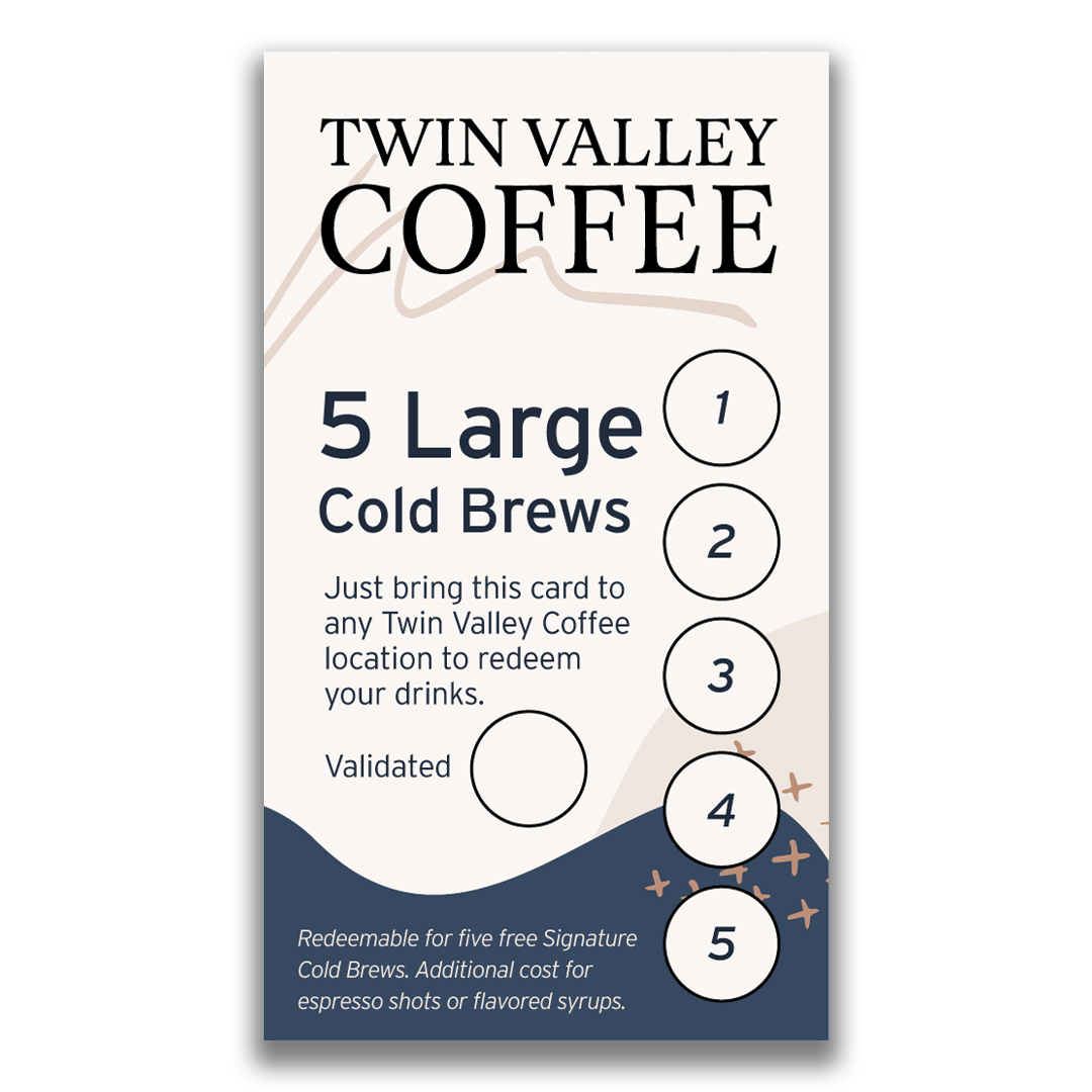 Large Cold Brew Gift Cards – Twin Valley Coffee